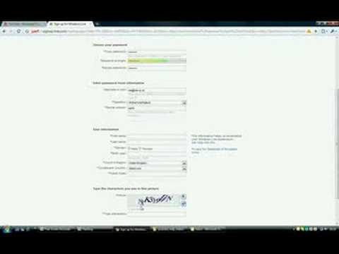 Create a MSN/Hotmail Account