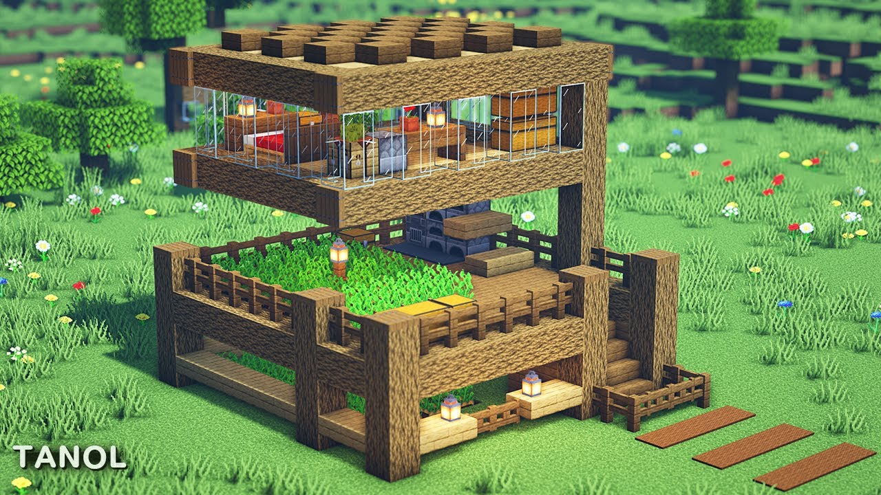 ⚒️ Minecraft | How To Build a Small Survival Wooden House - Minecraft ...