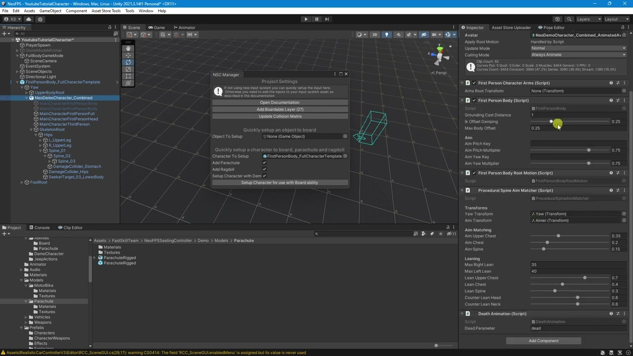 NeoFPS Seating Controller Character Setup Tutorial