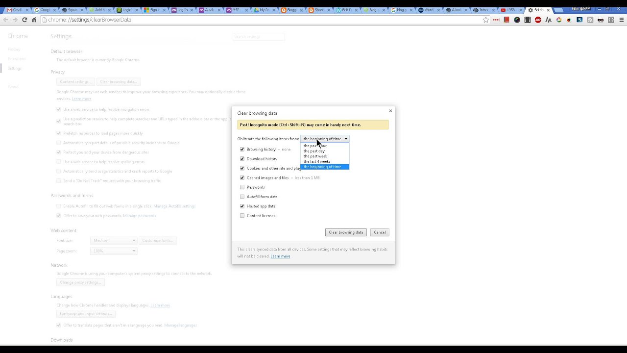 Clear cache in Chrome and delete or disable 'Extensions'