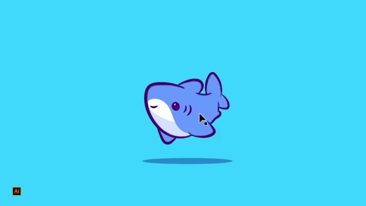 Shark vector icon illustration