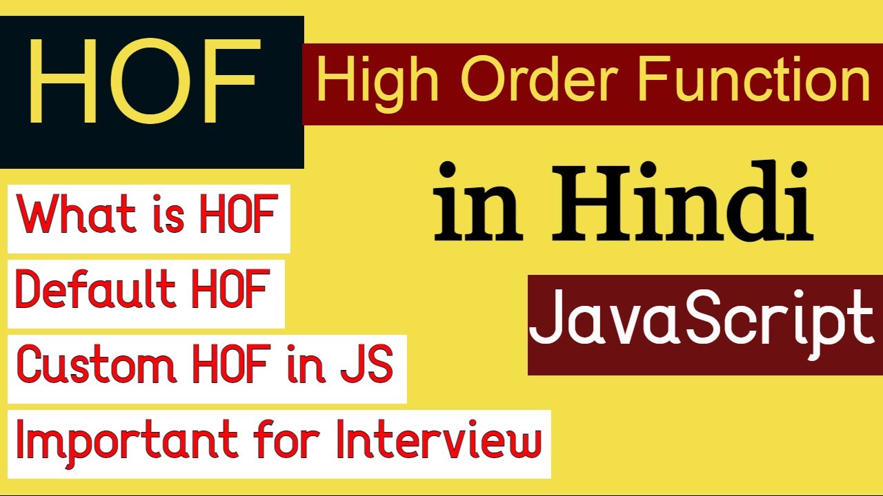 JavaScript High Order function in Hindi | Advance JavaScript tutorial | JavaScript HOF function