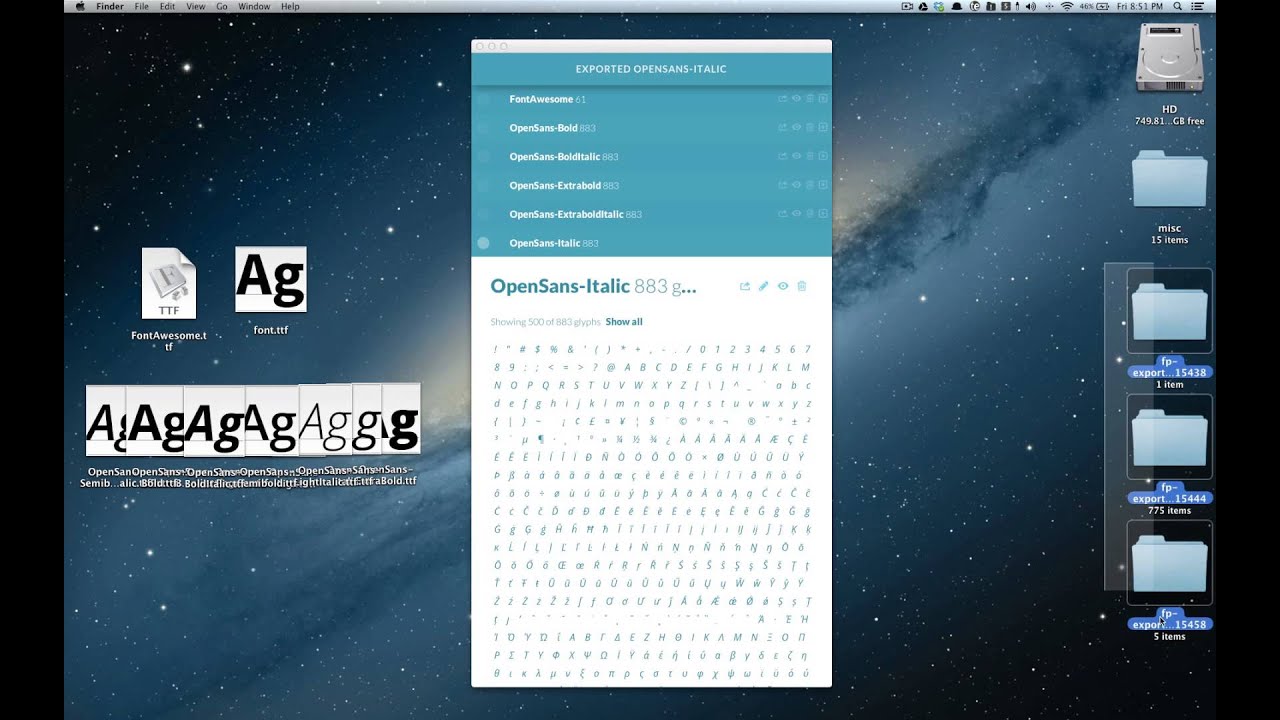 FontPrep v2 - Exporting Fonts
