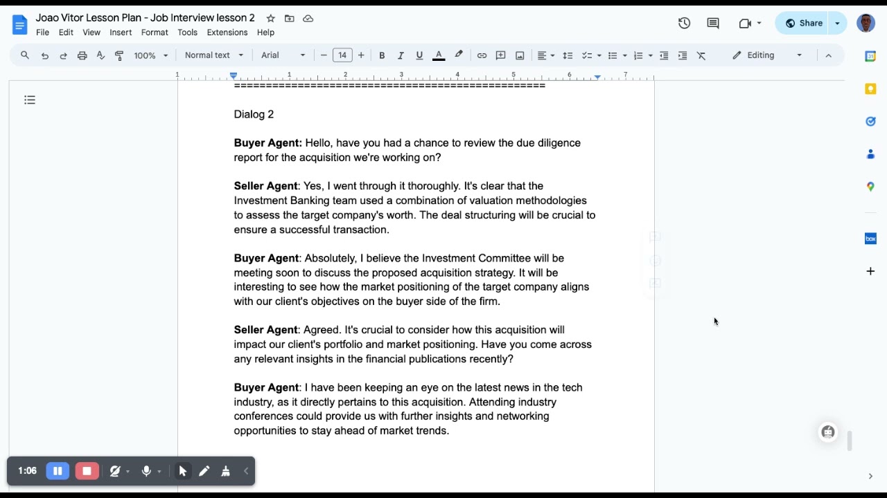 Lesson Plan   Job Interview lesson 2   Dialog 2