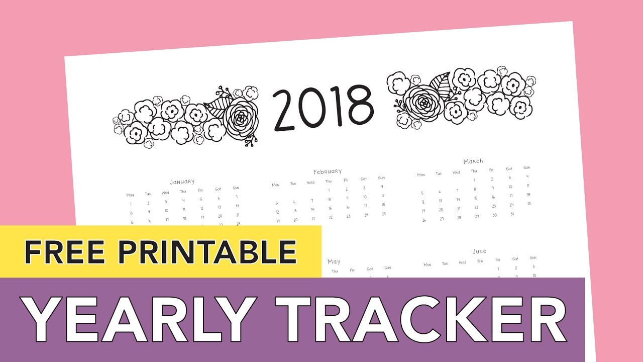 Free Printable Calendar 2018 + Multiple Uses and Yearly Tracker