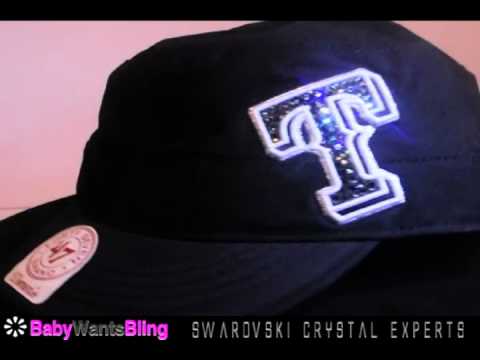 Texas Rangers Swarovski Crystal Bling Rhinestone Women's Cadet Hat Cap