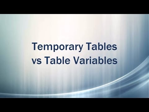 SQL basics – Temporary Tables vs Table Variables | SQL with Manoj