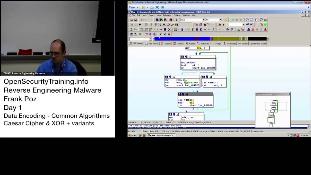 Reverse Engineering Malware Day 1 Part 10: Data Encoding - Common Algorithms - Caesar Cipher & XOR
