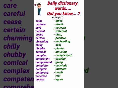 Daily dictionary words/ synonyms, did you know...?