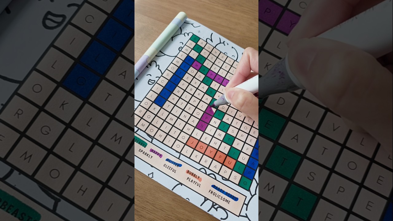 My new word search coloring book is available on Amazon, both in mini & standard size ✨️ #coloring