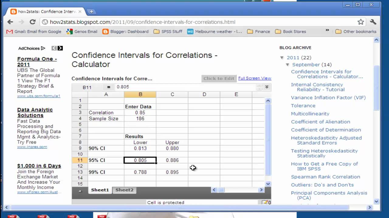 Correlation Confidence Intervals - Web Calculator