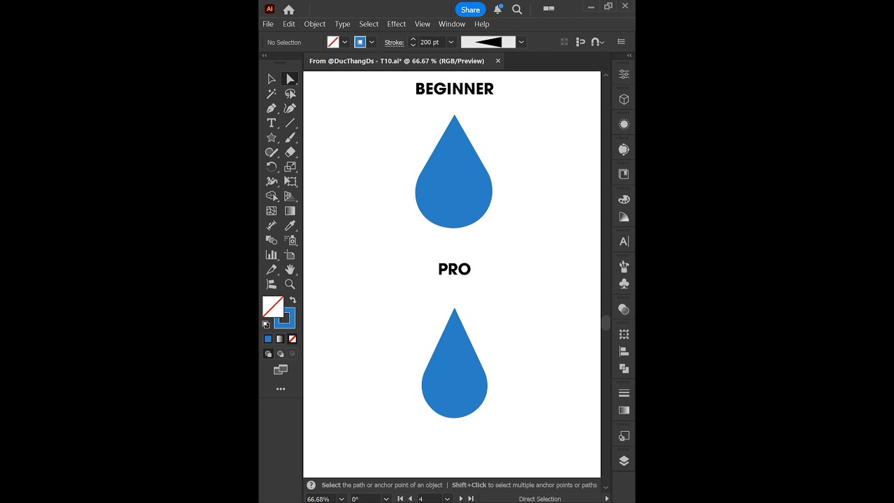 Adobe Illustrator 2025 - Tips to Draw Water Drop like a PRO #ducthangds