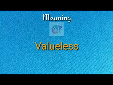 Valueless Meaning with Pronunciation||Googul Dictionary||