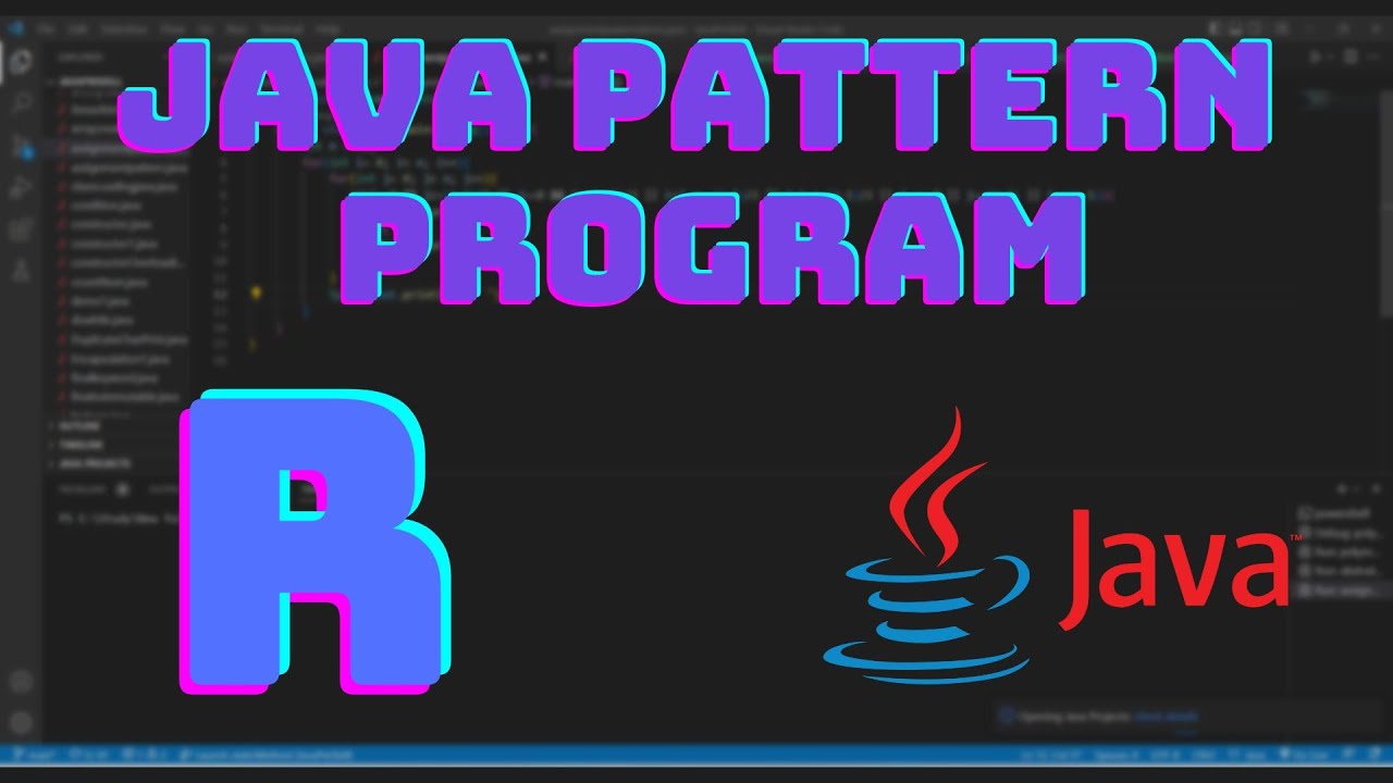 R print in star pattern | Star Pattern program Java | Alphabet Print | java pattern programs 