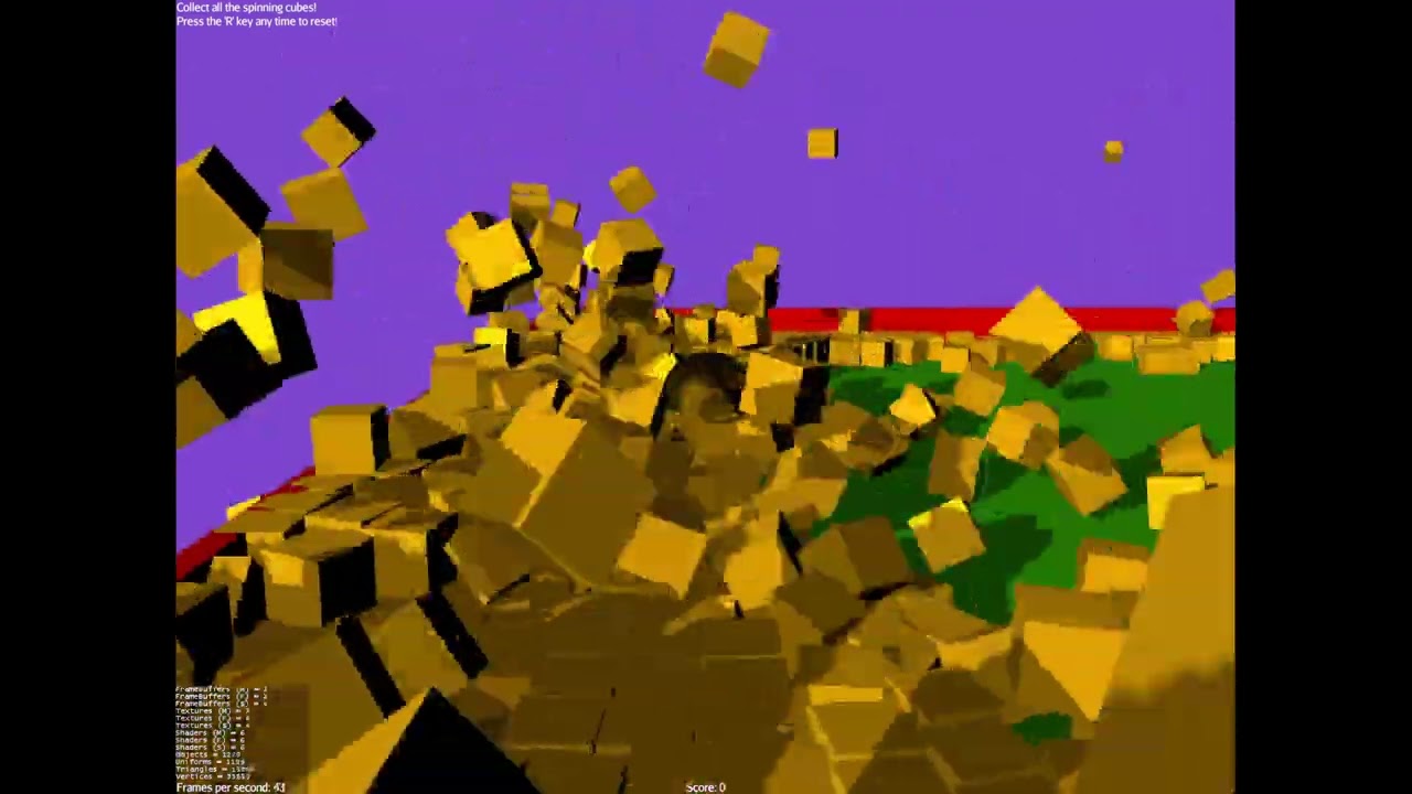 jMonkey engine 1500 boxes / physics test - 2026 -  Java / OpenGL / Bullet Physics