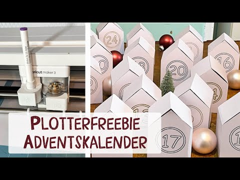 Plotterfreebie Häuschen Adventskalender basteln mit Cricut Design Space