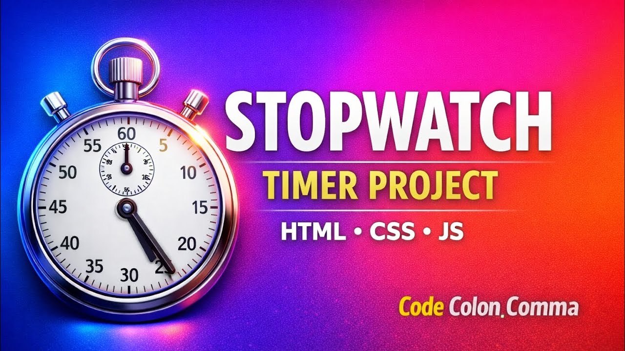 ⏱️ Stopwatch Timer Project | How To Create Stop Watch HTML CSS JS 🔥