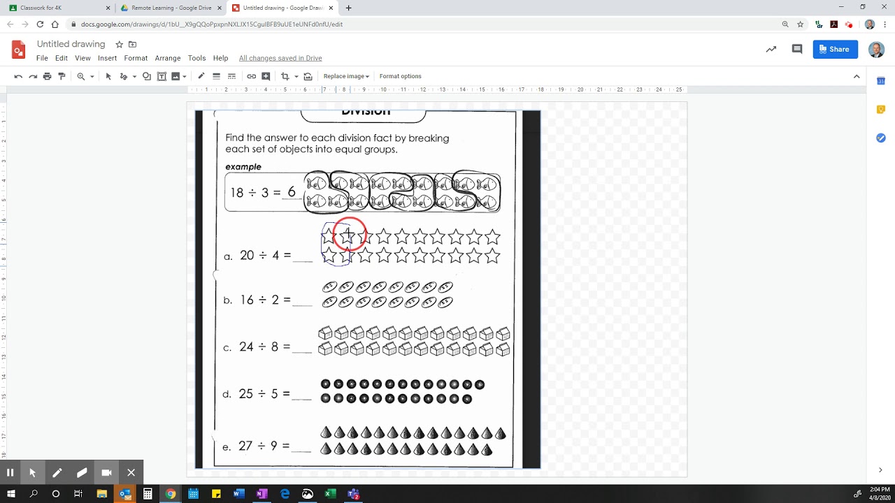 How to use Google Drawings to work on a PDF Worksheet for School