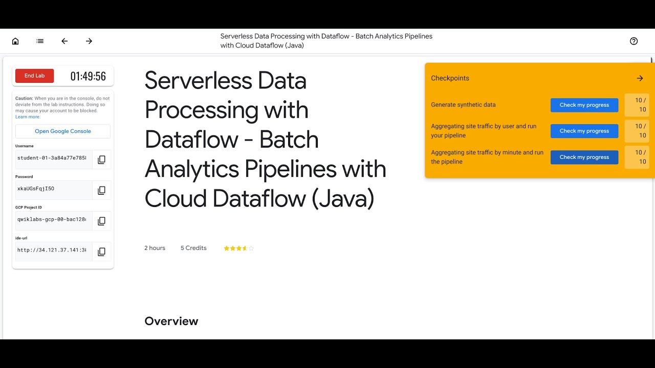 Serverless Data Processing with Dataflow - Batch Analytics Pipelines with Cloud Dataflow (Java)
