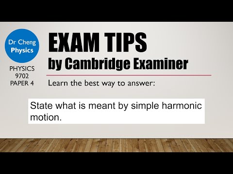 State what is meant by simple harmonic motion | Exam Tips #16