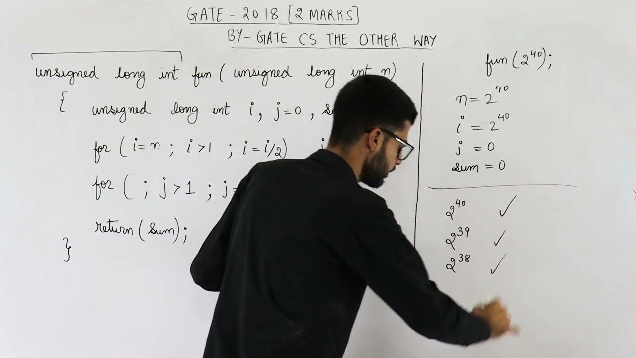 Gate 2018 pyq C Programming | Consider the following C code. Assume that unsigned long int type