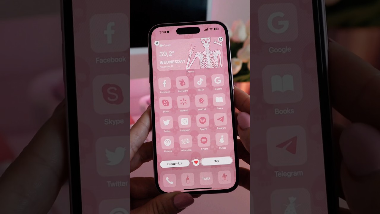 Customize my iPhone with me using the Themify App 🩷📱 #iphone15 #widgets #ios17 #homescreensetup