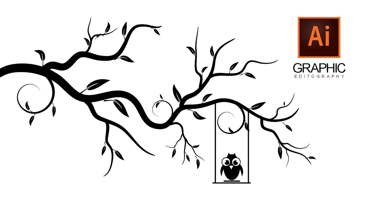 How to create simple tree branches in adobe illustrator : Adobe illustrator tutorial