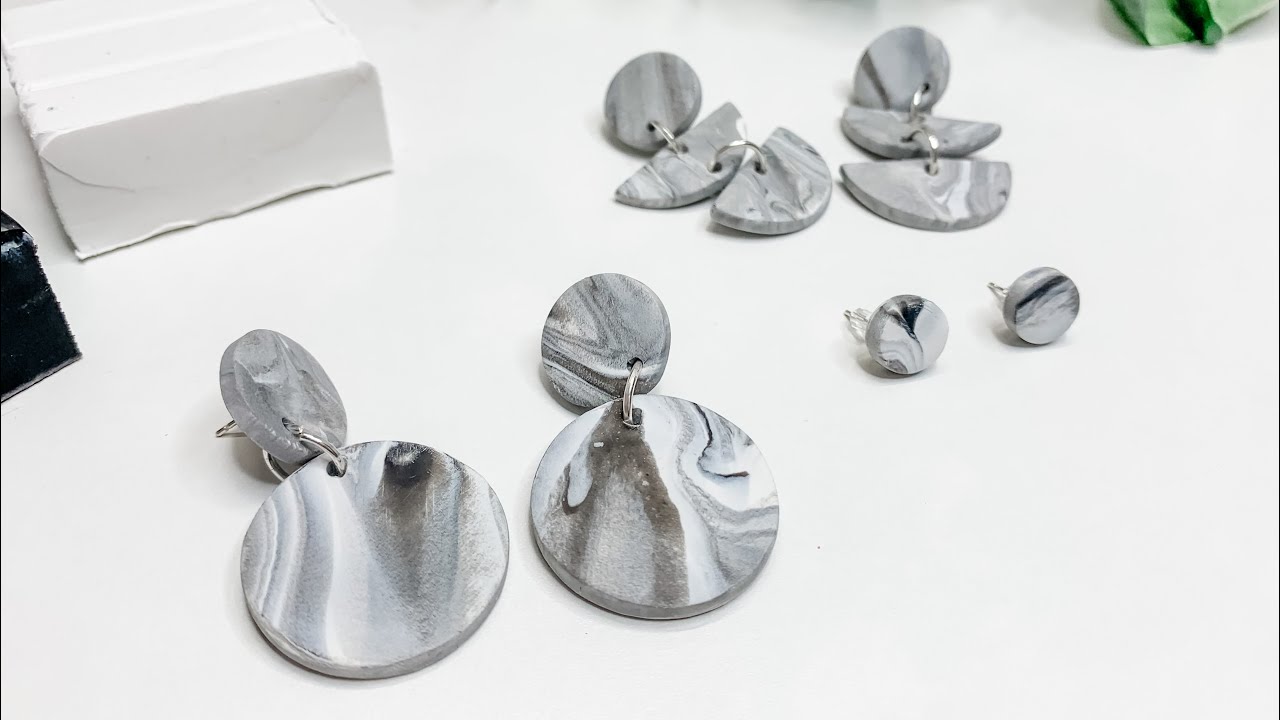 Marbled Polymer Clay Earrings | Beginner Tutorial