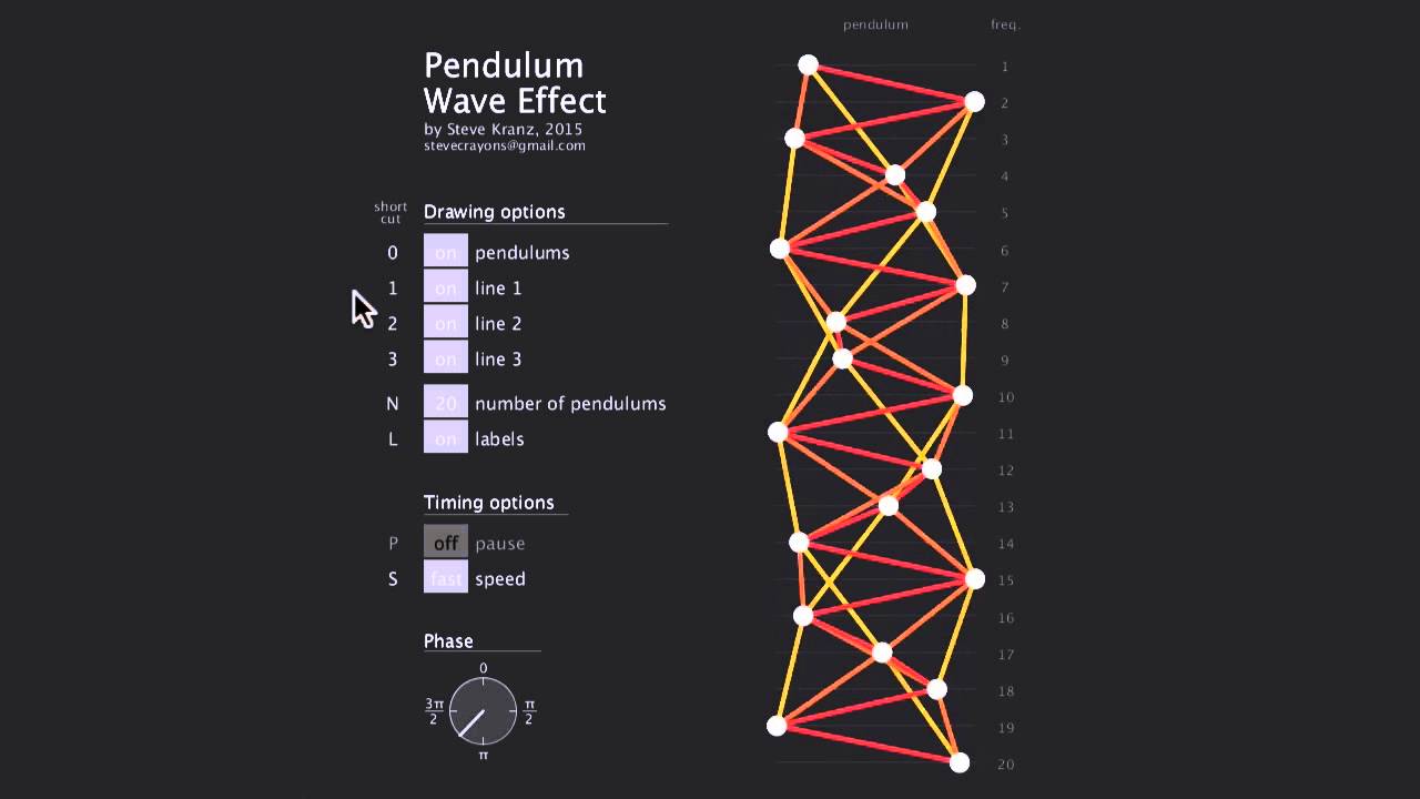 Pendulum Wave // Interactive App (Processing sketch)