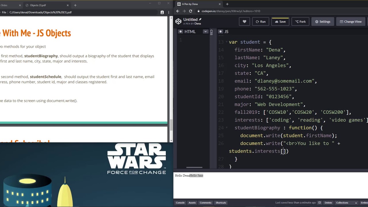 JavaScript Code Challenge #13 Objects