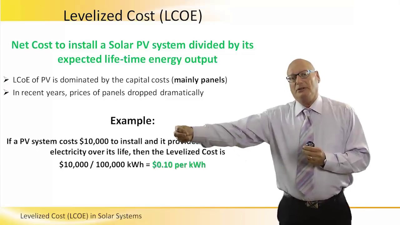LCOE - Levelized Cost  in Solar Systems