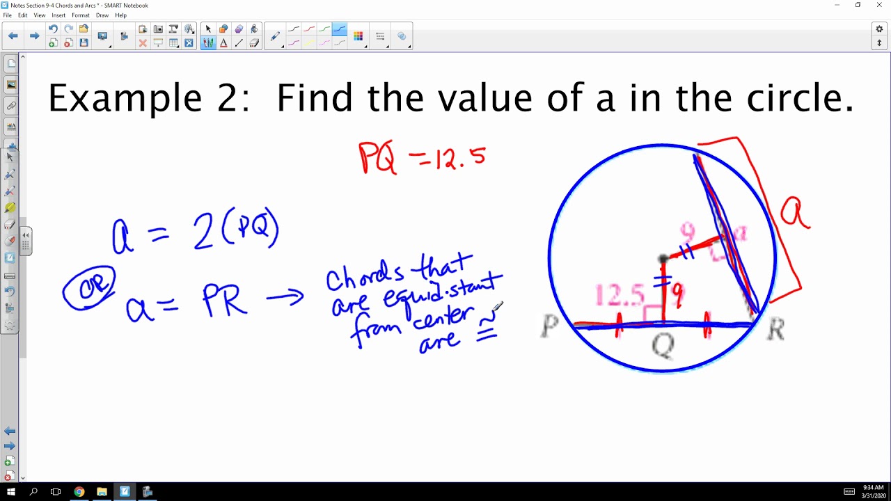 Video File Notes Section 9 4 Arcs & Chords