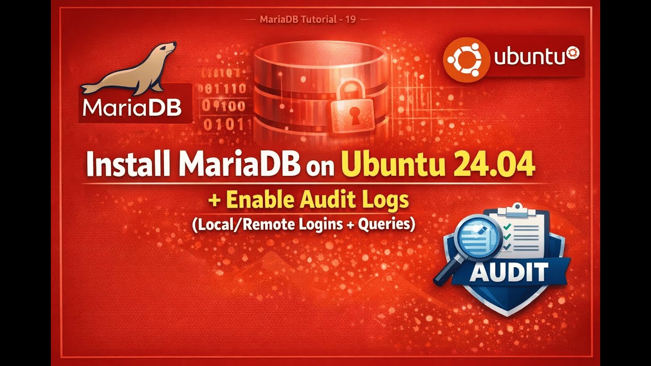 Install MariaDB on Ubuntu 24.04 + Enable Audit Logs (Local/Remote Logins + Queries) #mariadb #audit