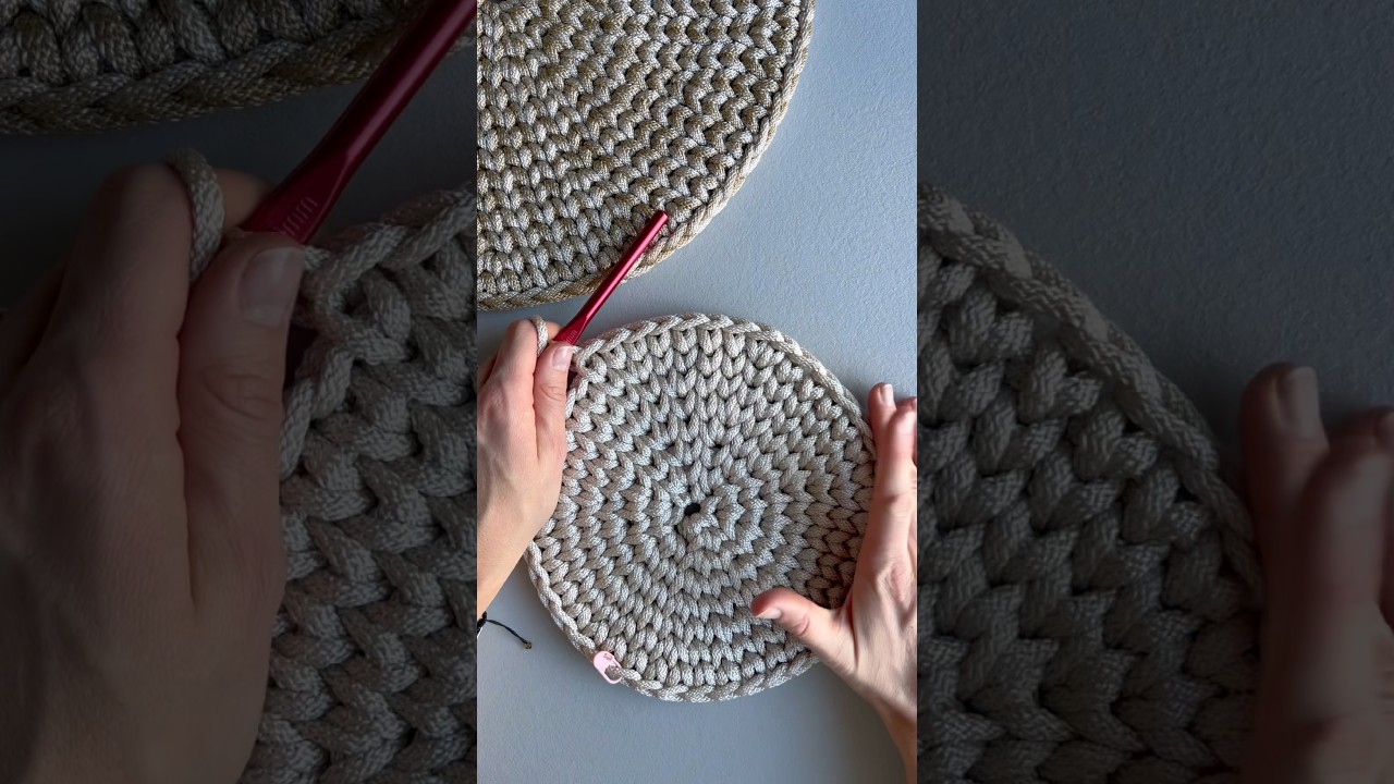 Crochet placemat with MonoMey studio macrame cord only in 2 hours 😎 #crochet #howtocrochet #diy