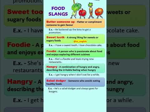 FOOD Slangs | English slangs Words #slang #slangs #vocabulary #foodie #food #shorts VS ENGLISH
