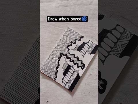 Day 427||draw when bored Zentangle Lines Doodle ✍️ | Easy Art Therapy Pattern #Shorts #zentangle
