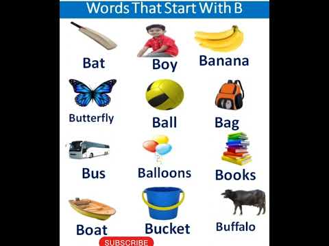 Words That Start with B/English Alphabet/letter B se shuru hone wale words