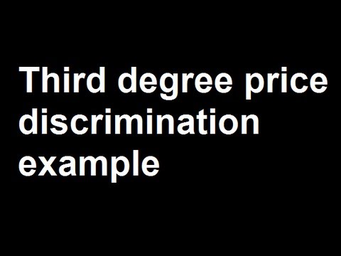 Third degree price discrimination example