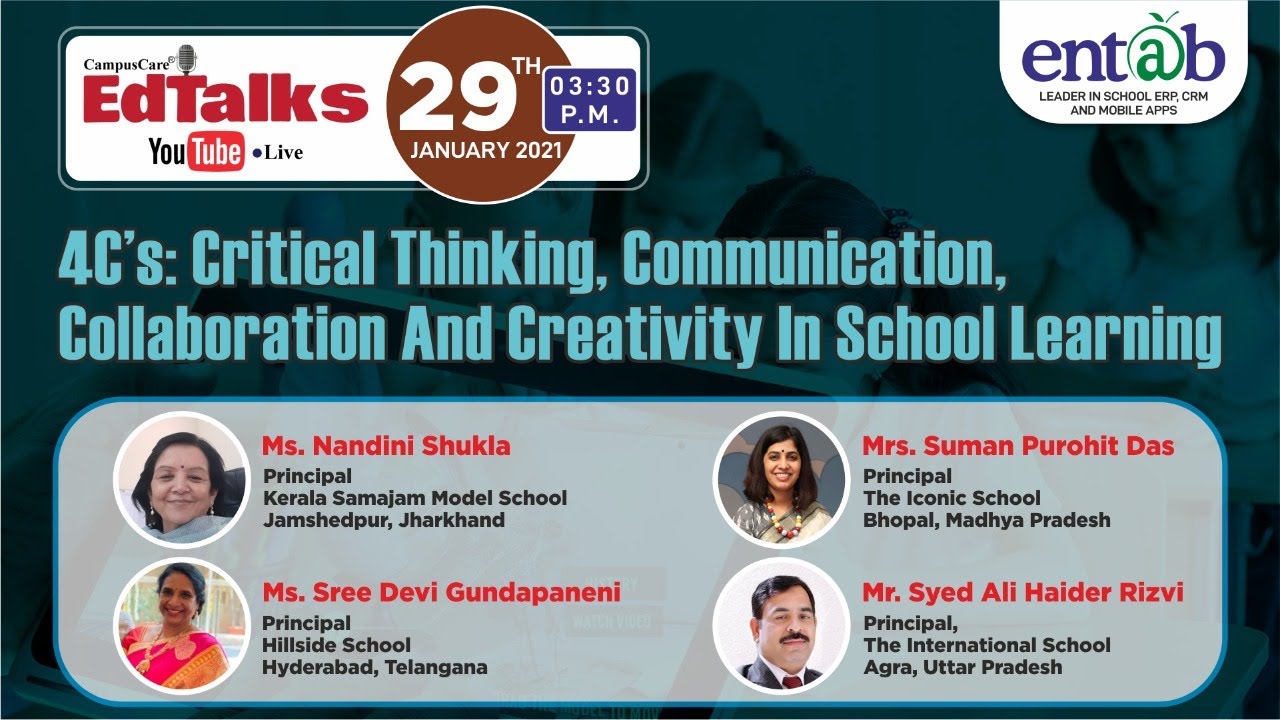 4C’s: Critical Thinking, Communication, Collaboration And Creativity In School | Educational Webinar