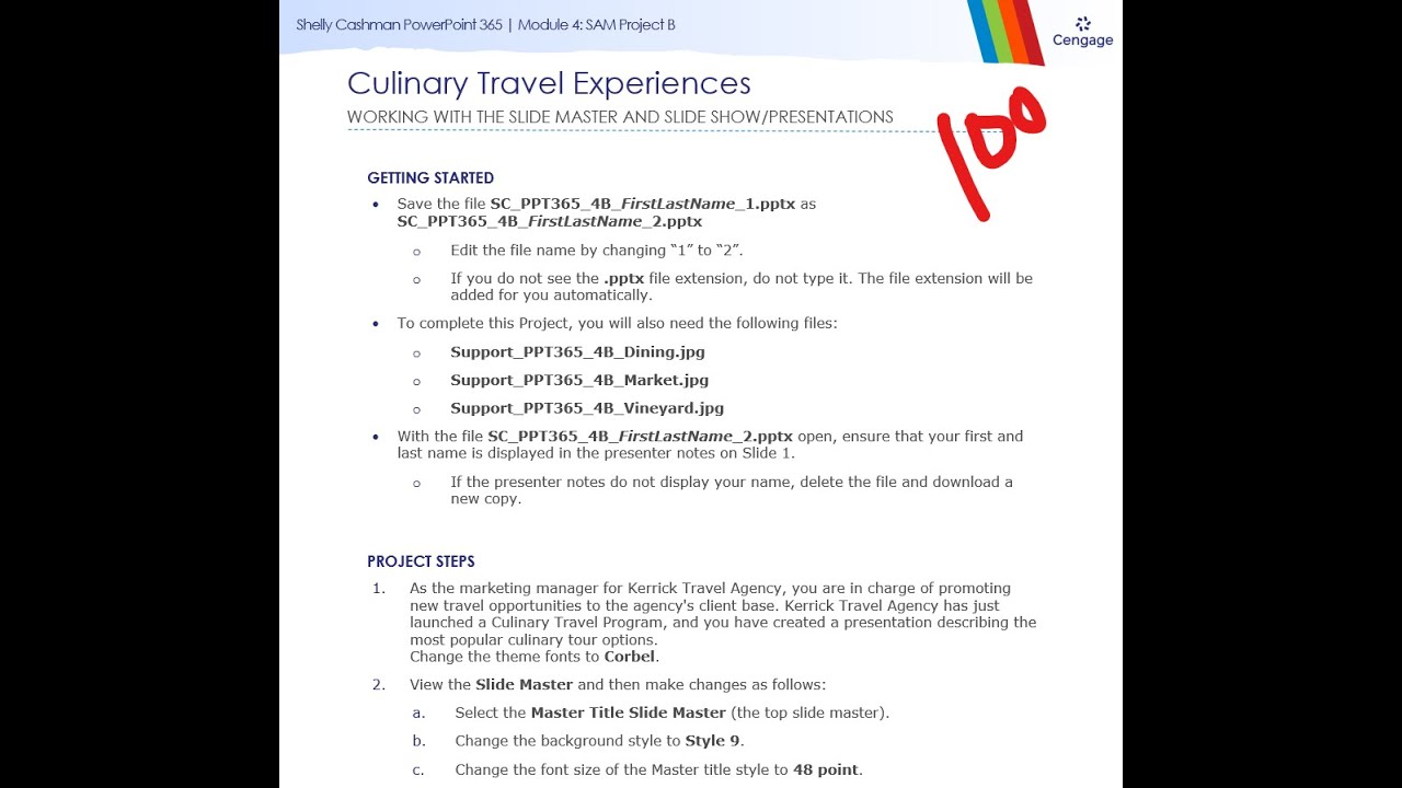Shelly Cashman PowerPoint 365 | Module 4: SAM Project B