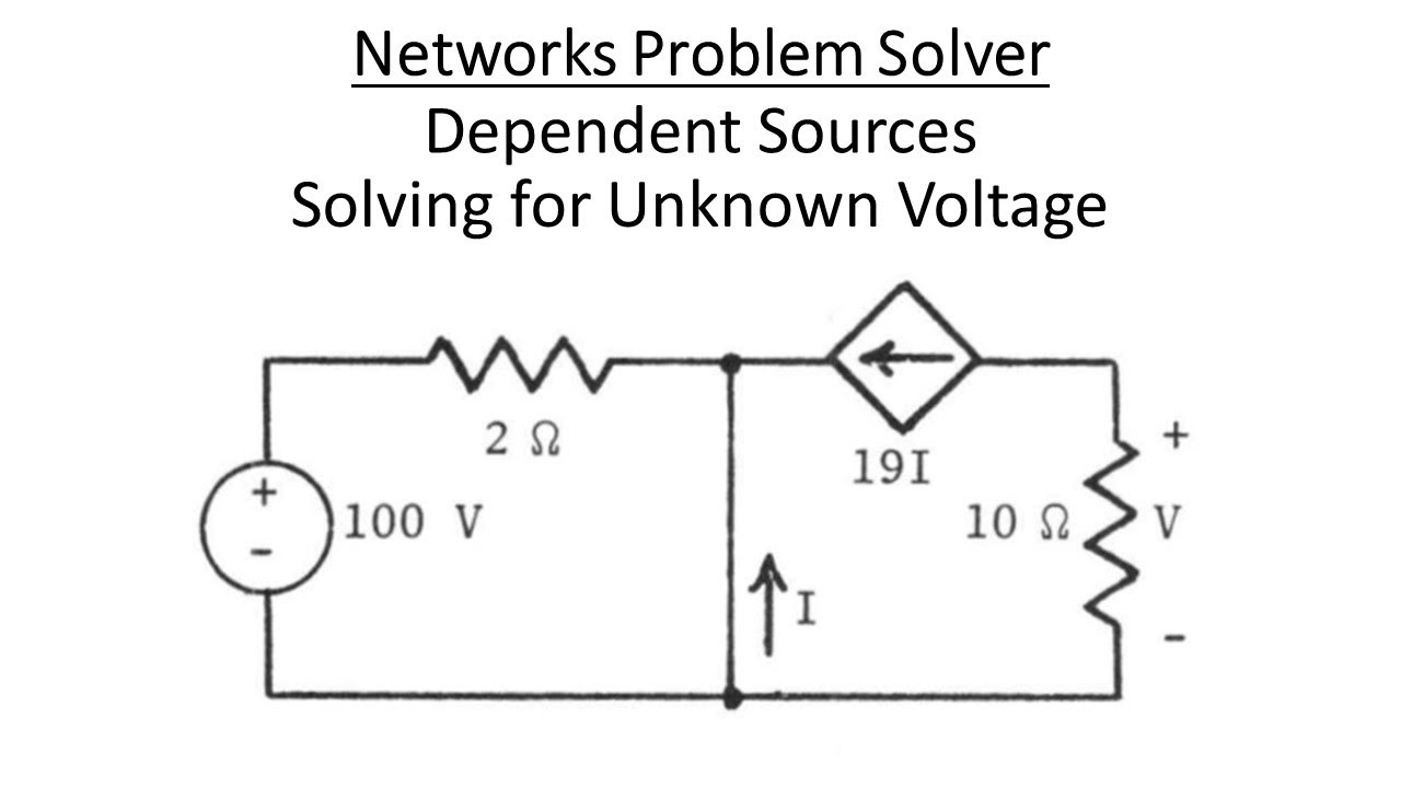 Networks Problem Solver: Dependent Sources - Solving for Unknown Voltage