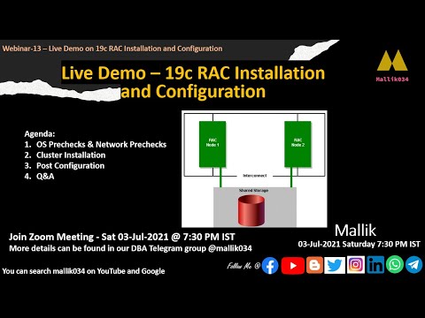 Webinar-13- Live demo on 19c RAC installation and configuration || 19c ASM/Clusterware Installation