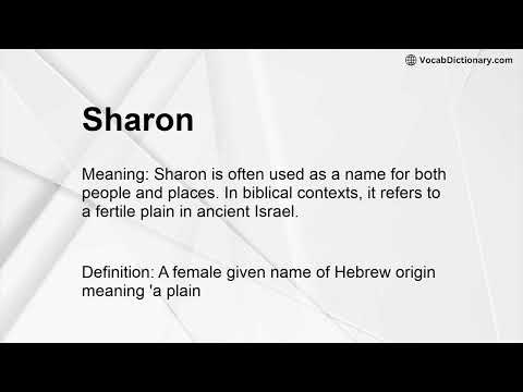 Sharon Meaning