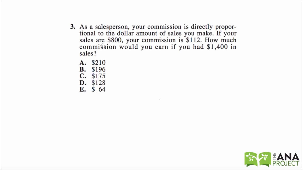 Working Backwards ACT Sample Math Exam: Problem #3