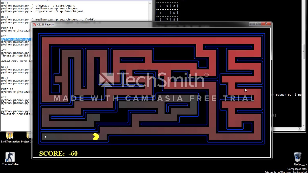 PacMan em Python com Algoritmos de Busca
