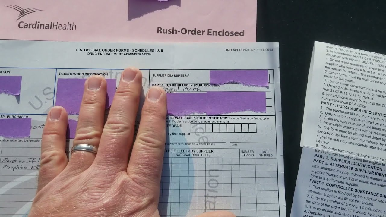 Filling out the new DEA 222 form as the Purchaser C2 CII Buyer