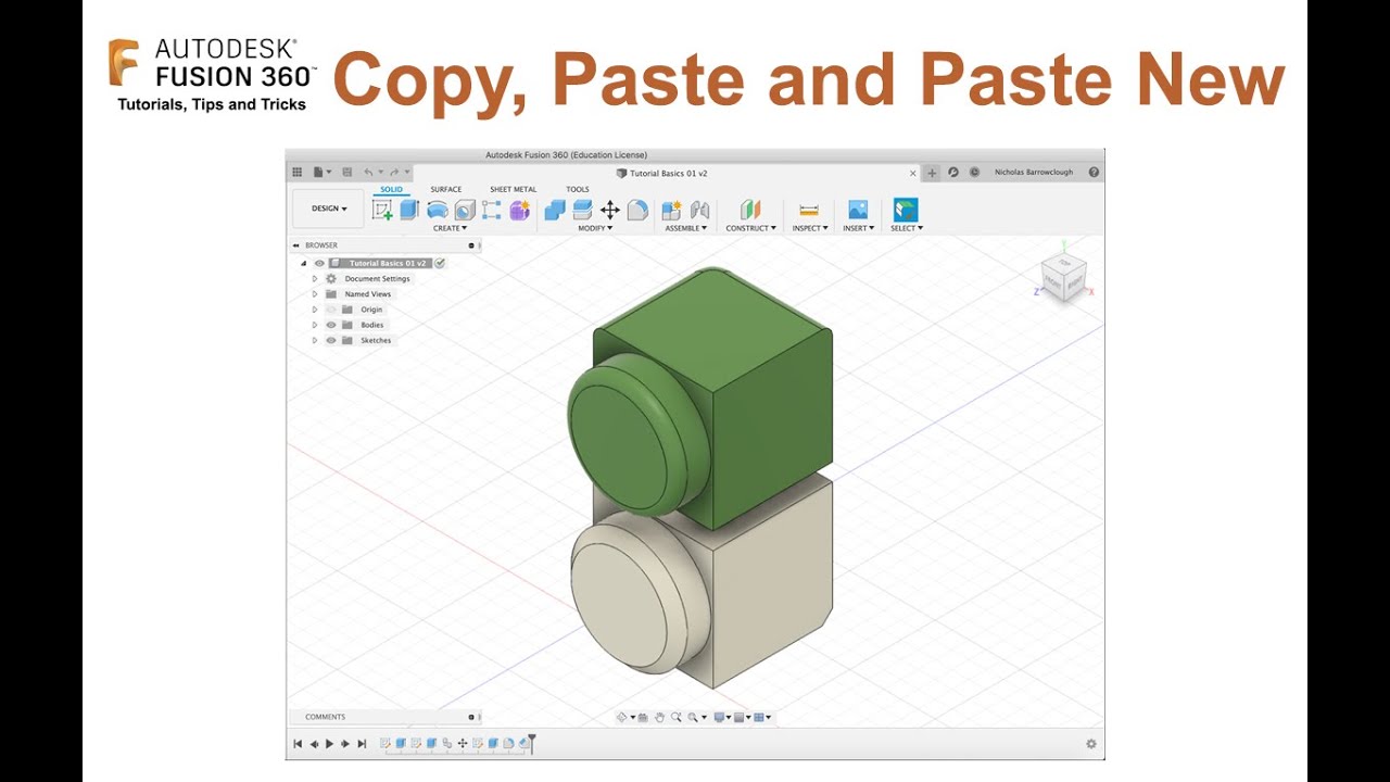 Fusion 360 - Copy, Paste and Clone Objects