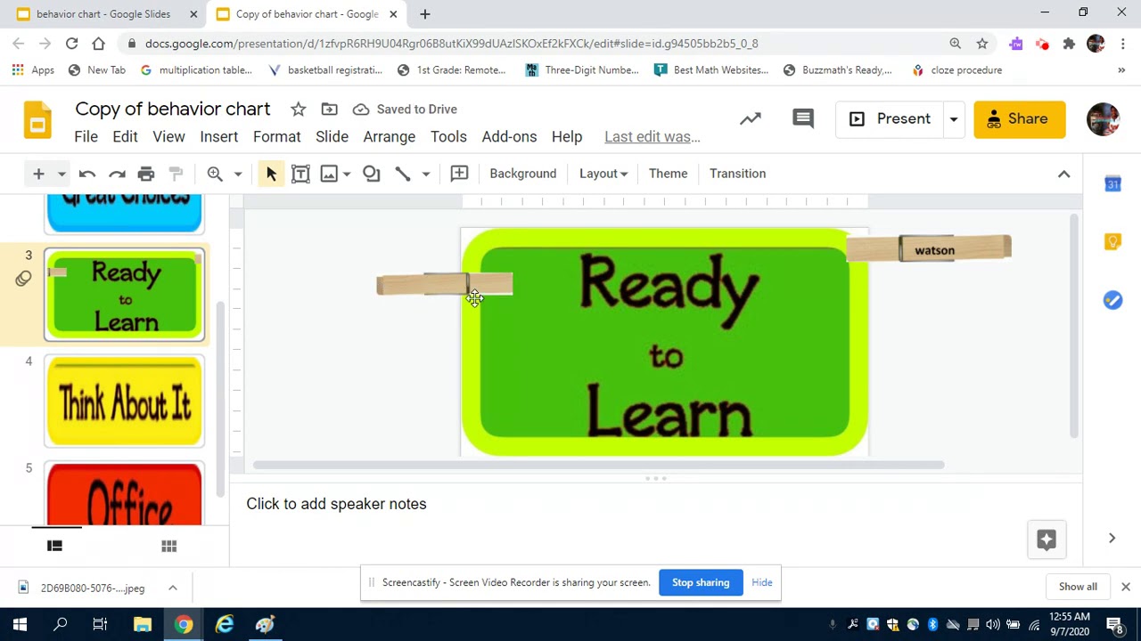 Virtual Behavior Chart (Virtual Class Management)
