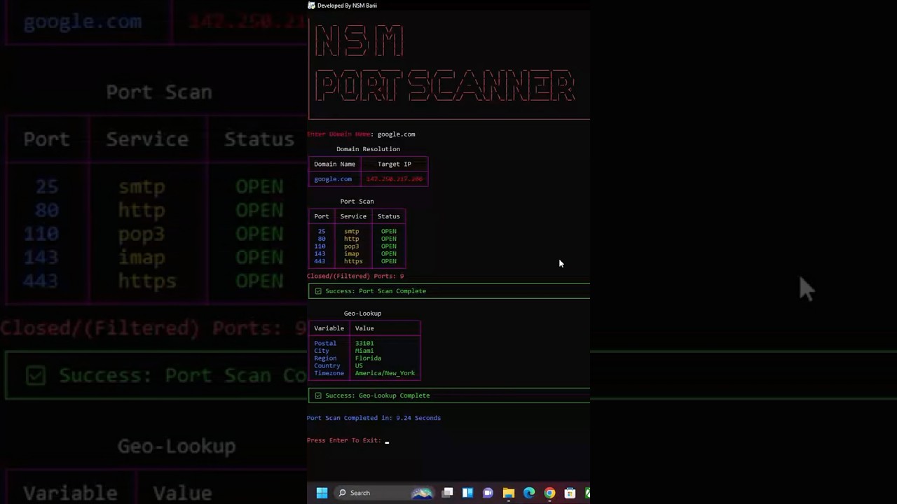 Python Port Scanner in 60 Seconds!!! #programming #coding