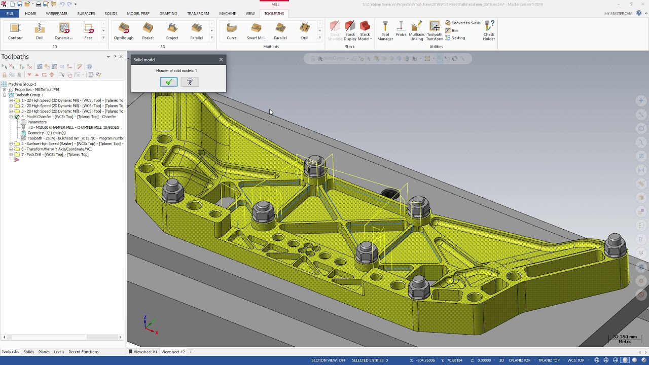 What's New Mastercam 2019: Model Chamfer